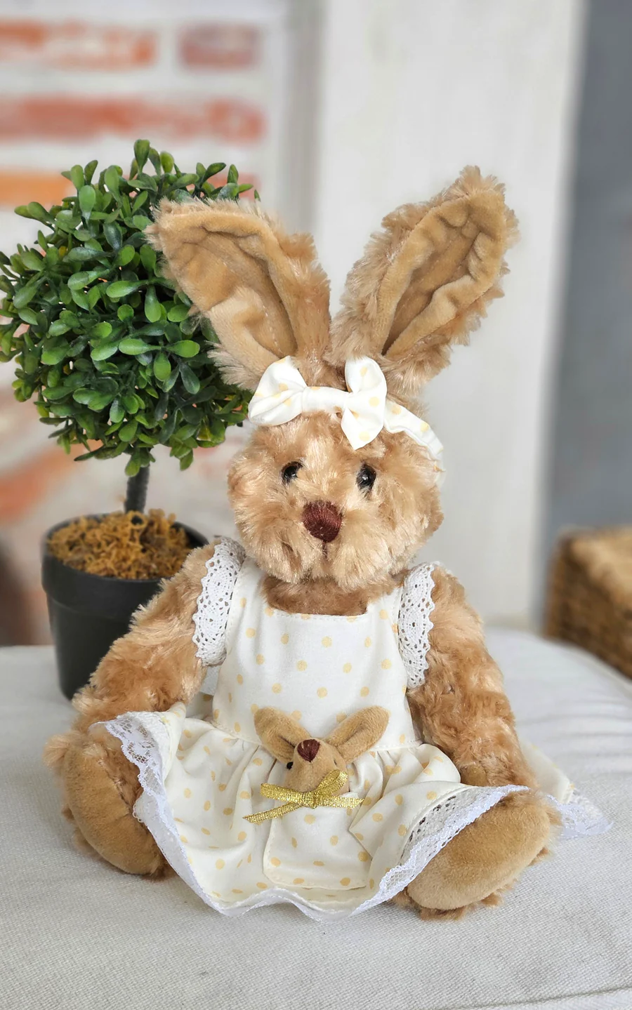 Konijn met baby 25cm - Pralinja